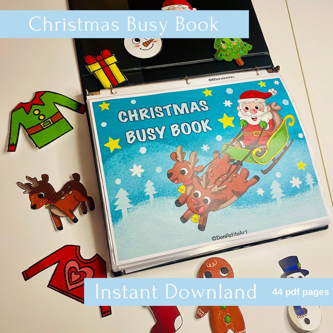 Christmas Toddler Busy Book Printable , Montessori Materials ,quiet ...