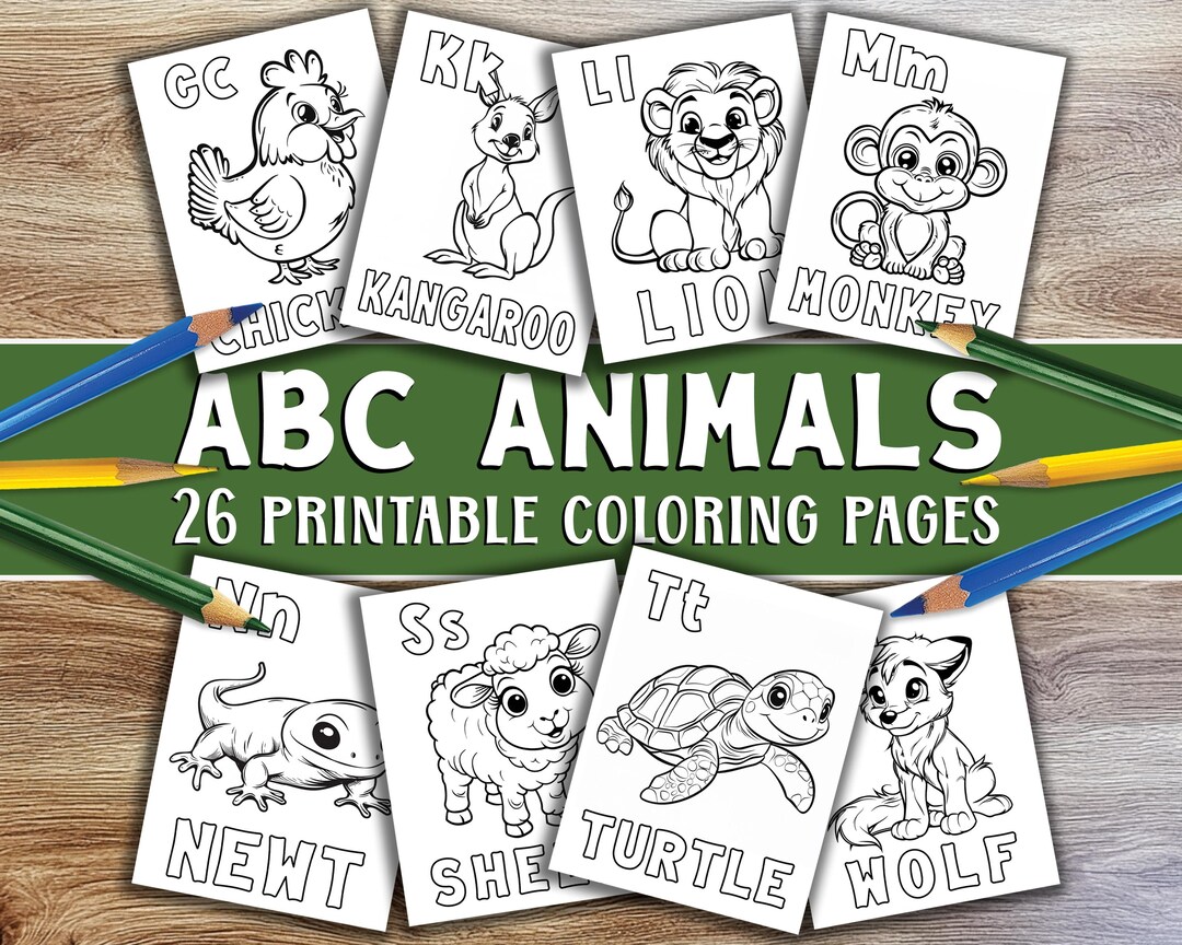 ABC Animals, Printable Coloring Pages, Cute Animal Coloring ...