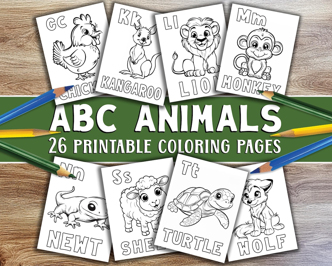 ABC Animals, Printable Coloring Pages, Cute Animal Coloring ...