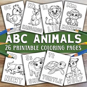 ABC Animals, Printable Coloring Pages, Cute Animal Coloring ...