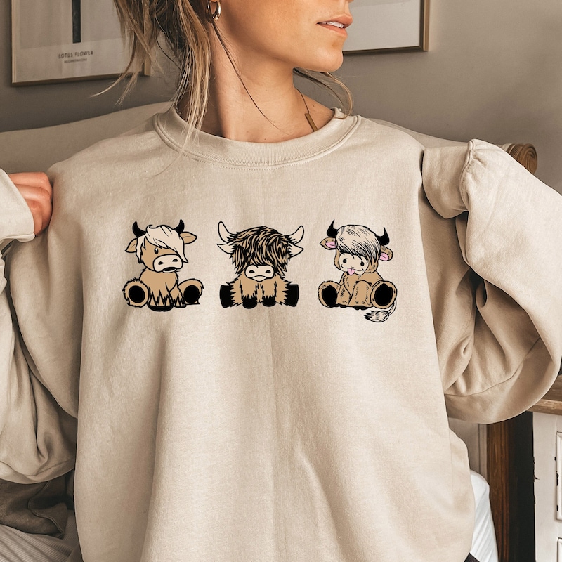 Highlander Cows Sweater - Etsy