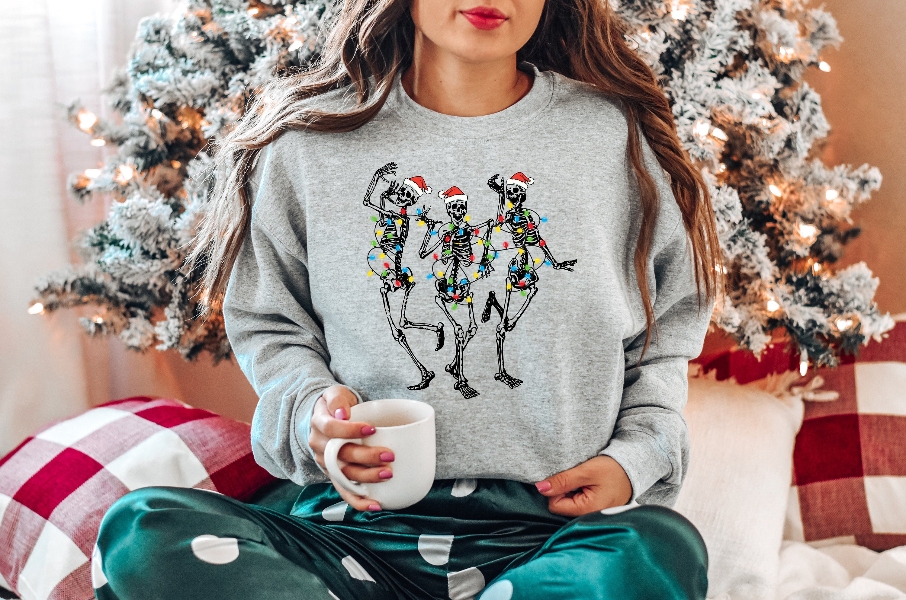 Skeleton Dancing Christmas Sweatshirt, Skeleton Dance Sweatshirt ...