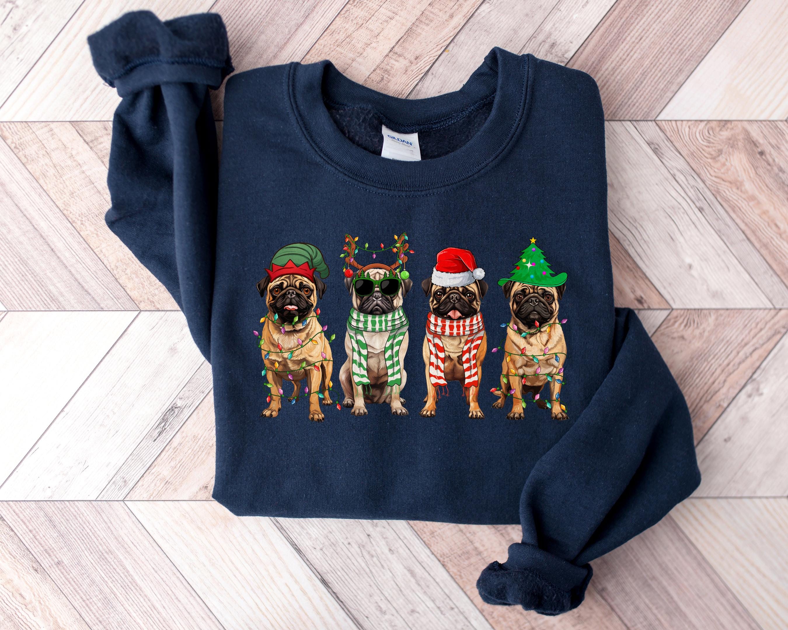 Pugs Christmas Sweatshirt, Dog Lover Gift, Holiday Sweaters, Christmas ...