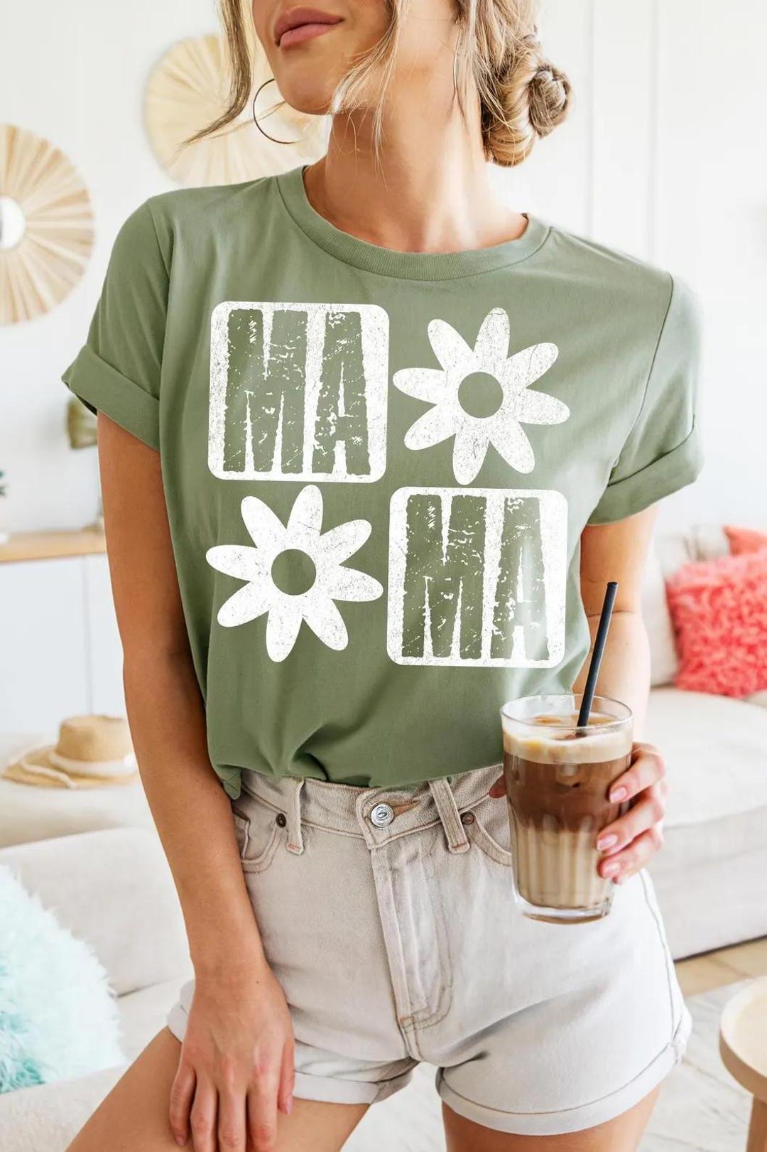 Checker Mama Shirt, Mama Shirt, Floral Mama Shirt, Floral Checker Shirt ...