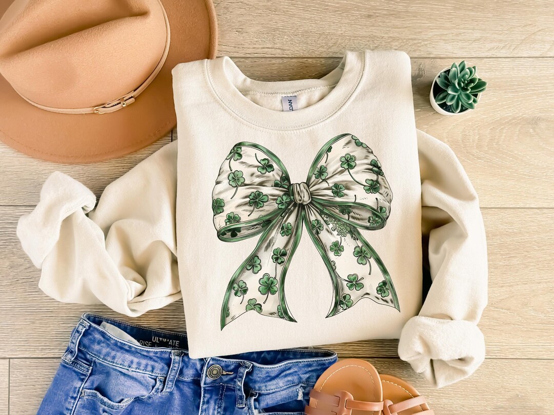 Retro Coquette St Patrick's Day Sweatshirt, Coquette St Patty's Day ...