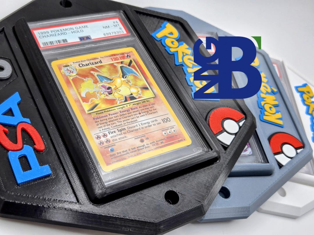 Custom TCG Trading Card Wall Mount Display Stand - PSA Pokemon Graded ...