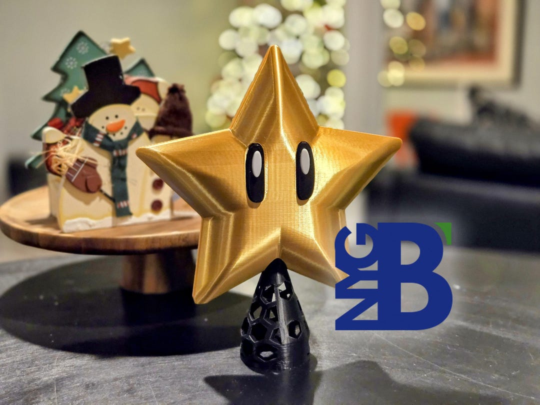 Mario Star Christmas Tree Topper, 3D Printed Gamer Holiday Decor - Etsy
