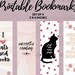 Printable Cat Bookmark Set, Instant Digital PDF Bookmark Download, Cute ...
