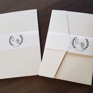 Personalized Vellum Belly Band, Elegant Wedding Invitation Vellum Belly ...