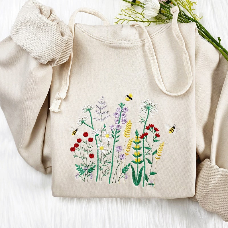 Embroidered Sweatshirt - Etsy