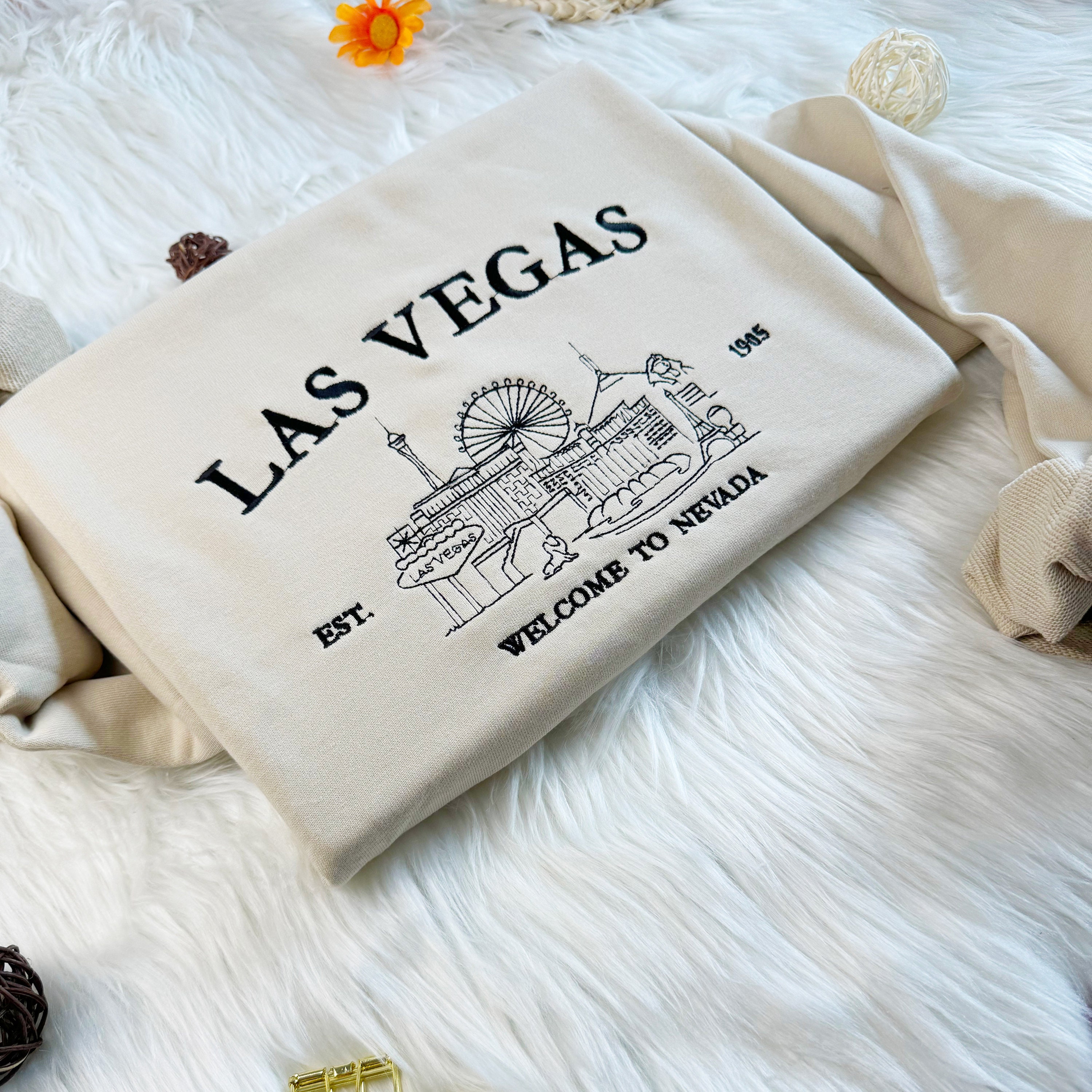 Embroidered Las Vegas Sweatshirt: Nevada Souvenir Travel Gift - Etsy