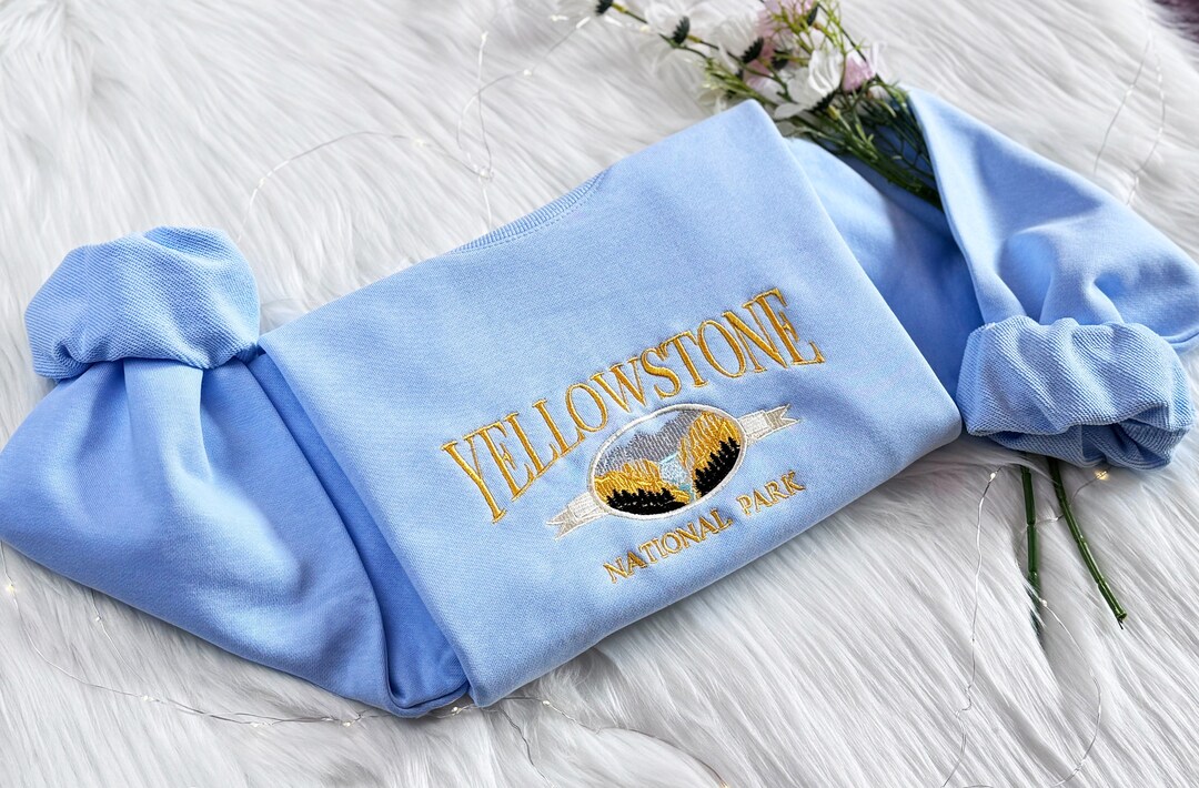 Yellowstone National Park Embroidered Sweatshirt: Montana Sweater - Etsy