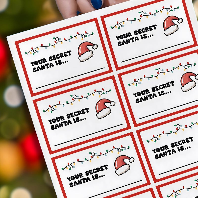 Secret Santa Note Card - Etsy