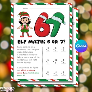 67 Elf Themed Math Worksheet, Elf Arrival Worksheet, Educational ...