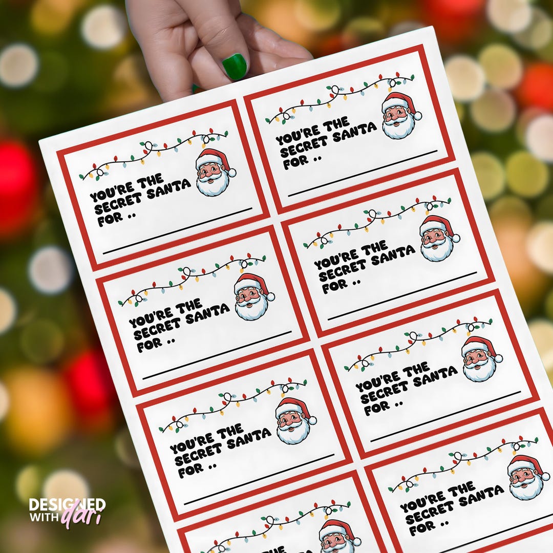 Secret Santa Card for Office Party, Printable Secret Santa Drawing ...