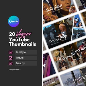 20 Youtube Thumbnail Templates for Vloggers | Lifestyle, Fashion ...