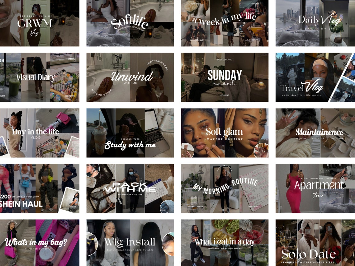 20 Youtube Thumbnail Templates for Vloggers Lifestyle, Fashion, Beauty ...