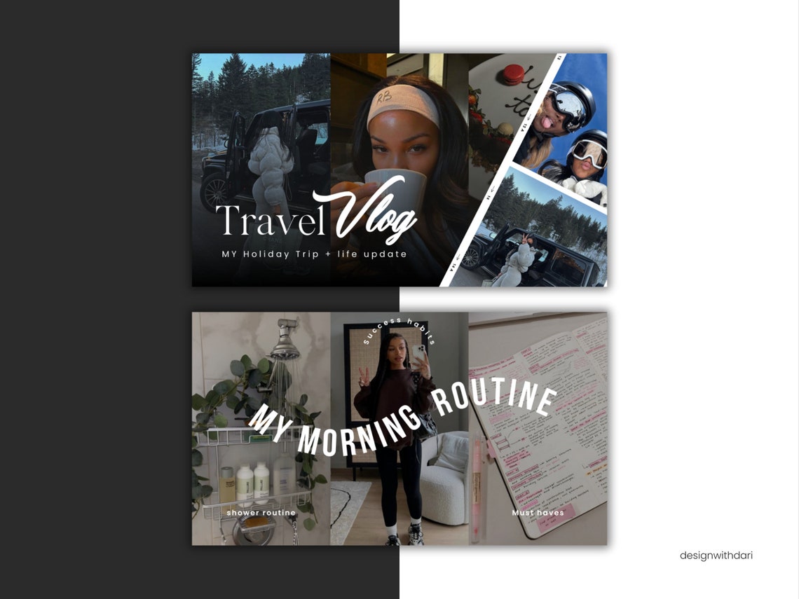 20 Youtube Thumbnail Templates for Vloggers Lifestyle, Fashion, Beauty ...