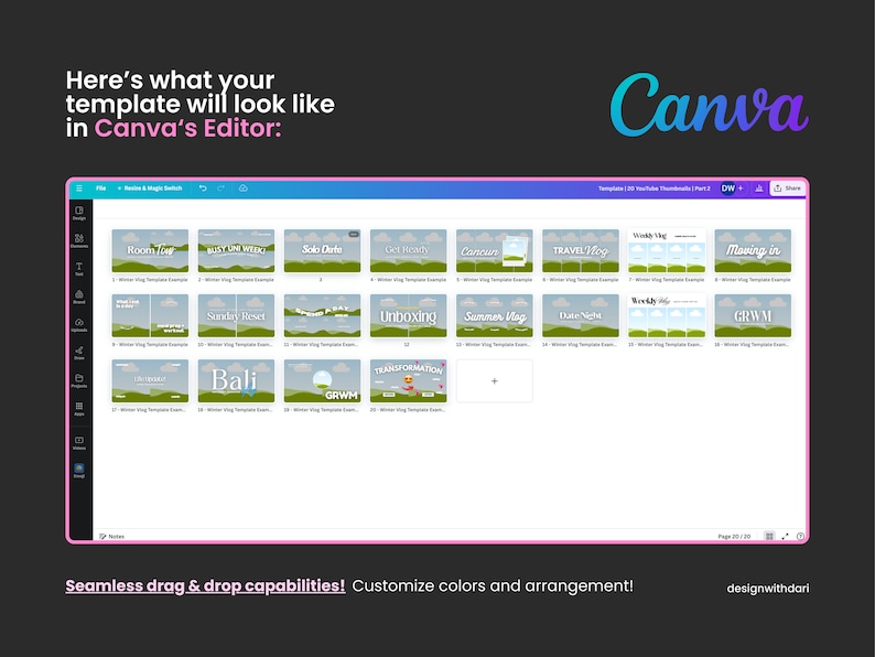 20 Youtube Thumbnails for Vloggers | Lifestyle, Fashion, Beauty Kit ...