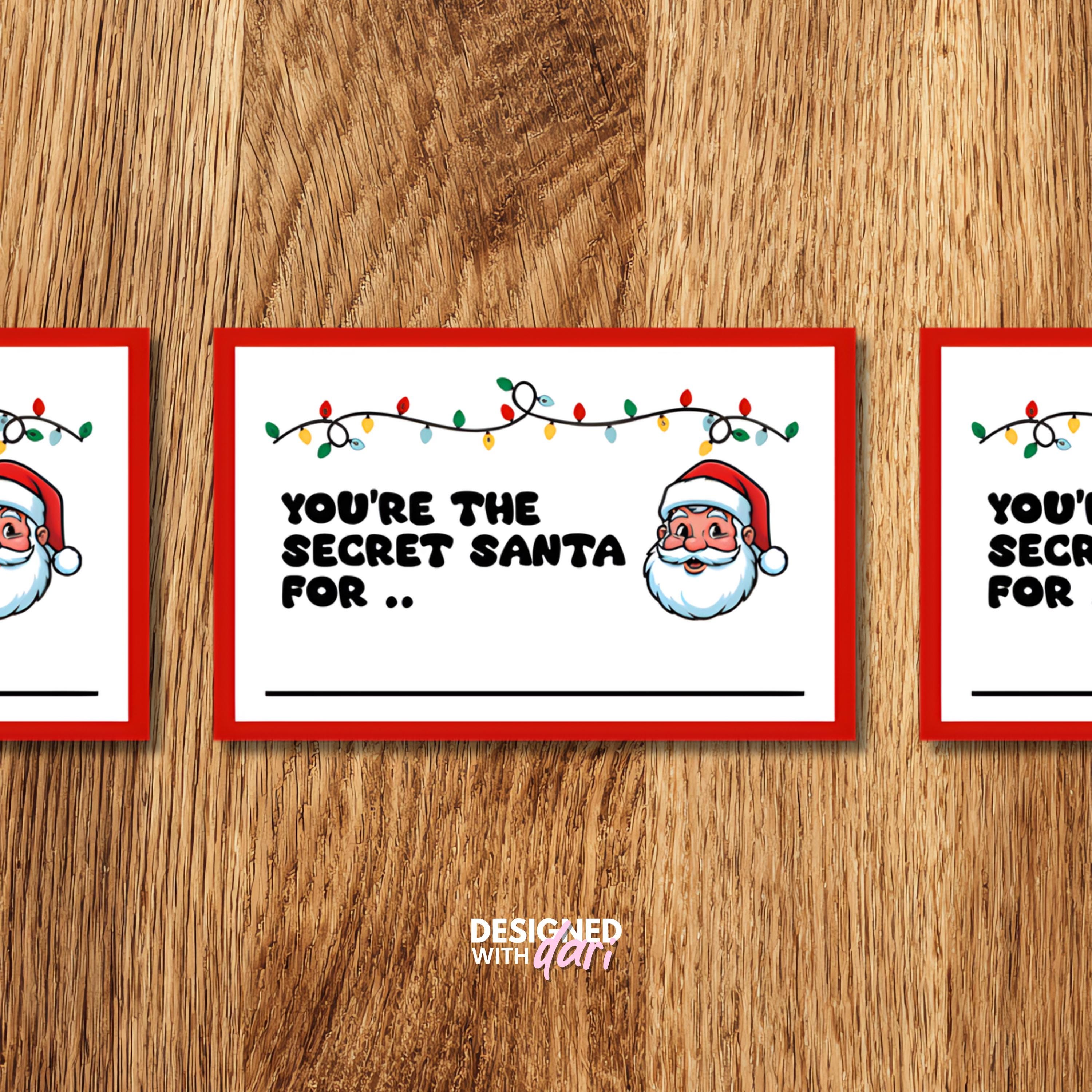 Secret Santa Card for Office Party, Printable Secret Santa Drawing ...
