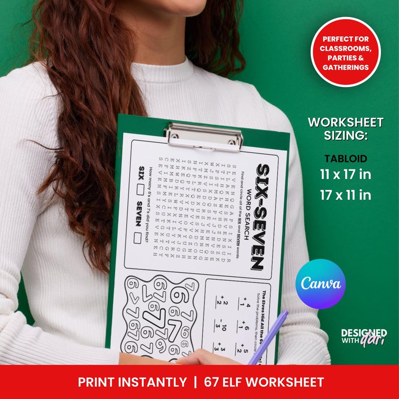 67 Elf Themed Math Worksheet, Elf 67 Printable Worksheet, Elf Arrival ...