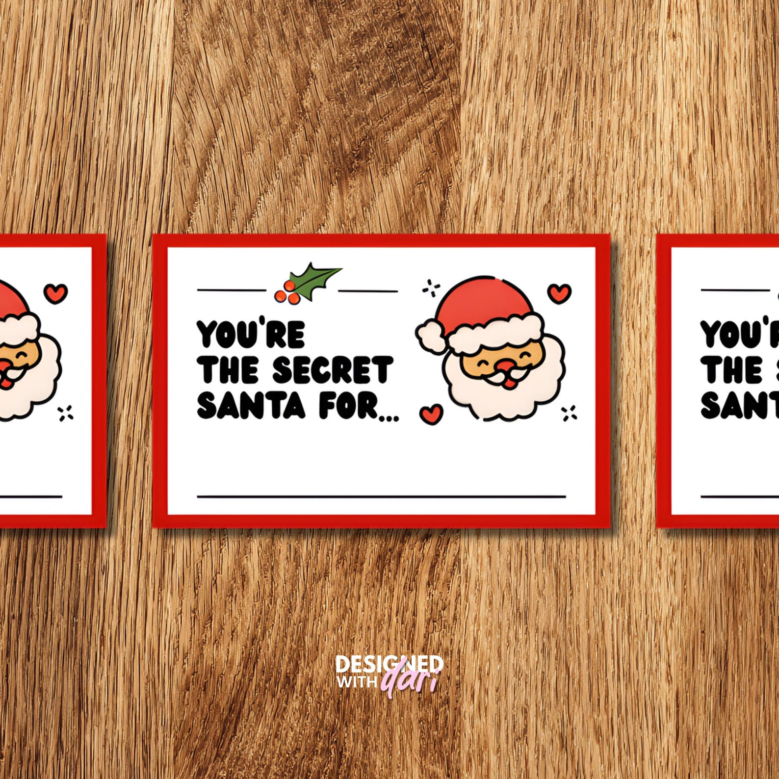 Secret Santa Card for Office Party, Printable Secret Santa Drawing ...