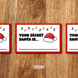 Printable Secret Santa Cards for Drawing Office Party, Secret Santa ...