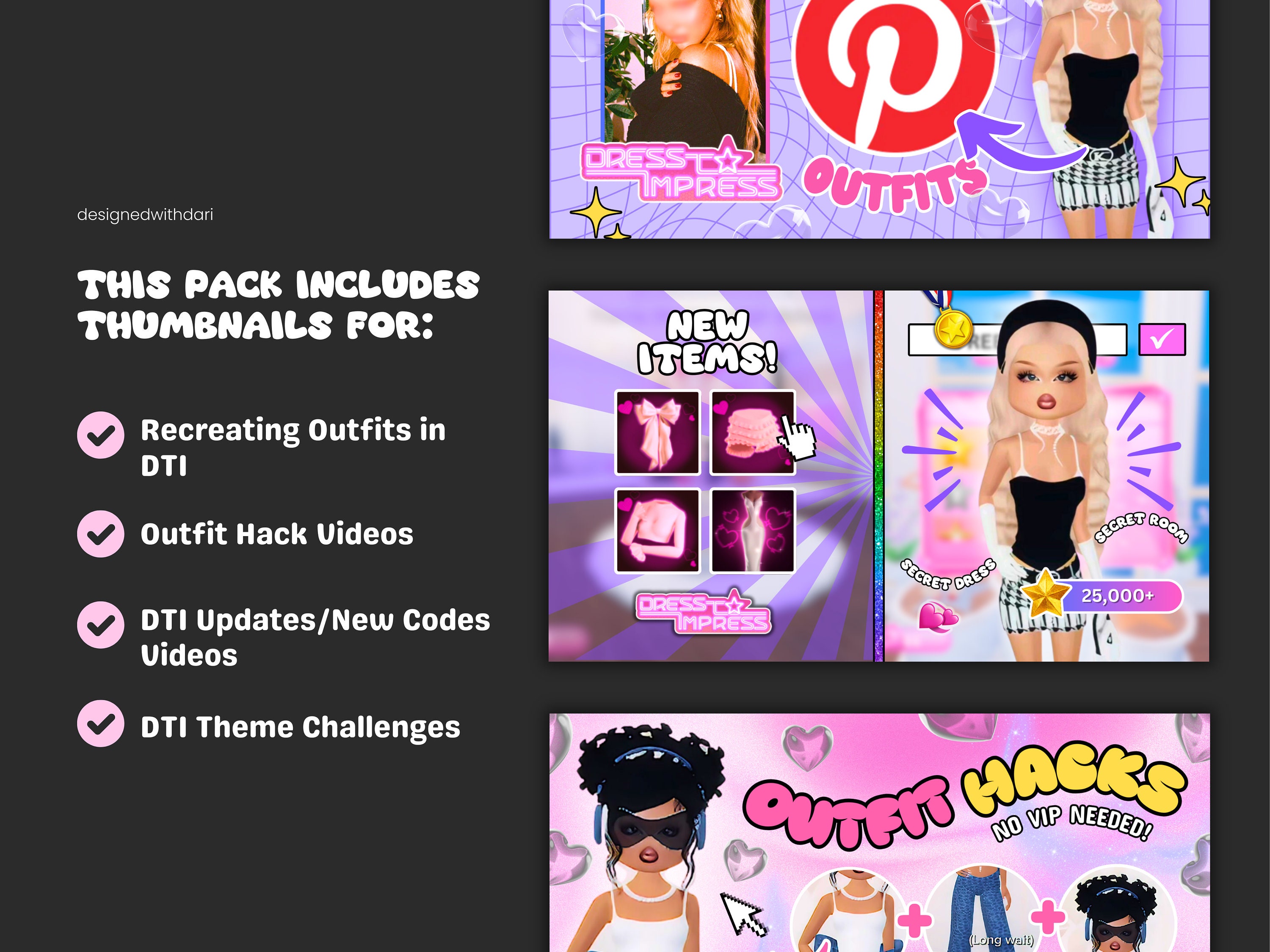 10 Youtube Thumbnail Templates for Dress to Impress, Roblox Youtube ...