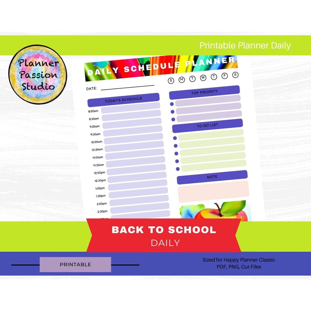 Back to School Daily Planner Page - Etsy