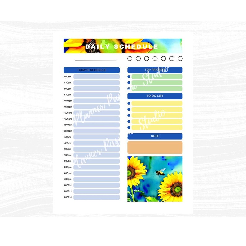 Sunflowers September Daily Page - Etsy
