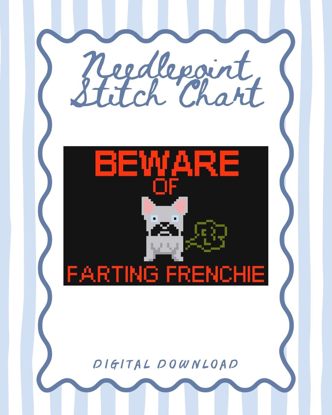Beware of Farting Frenchies Sign Digital Needlepoint Chart - PDF ...
