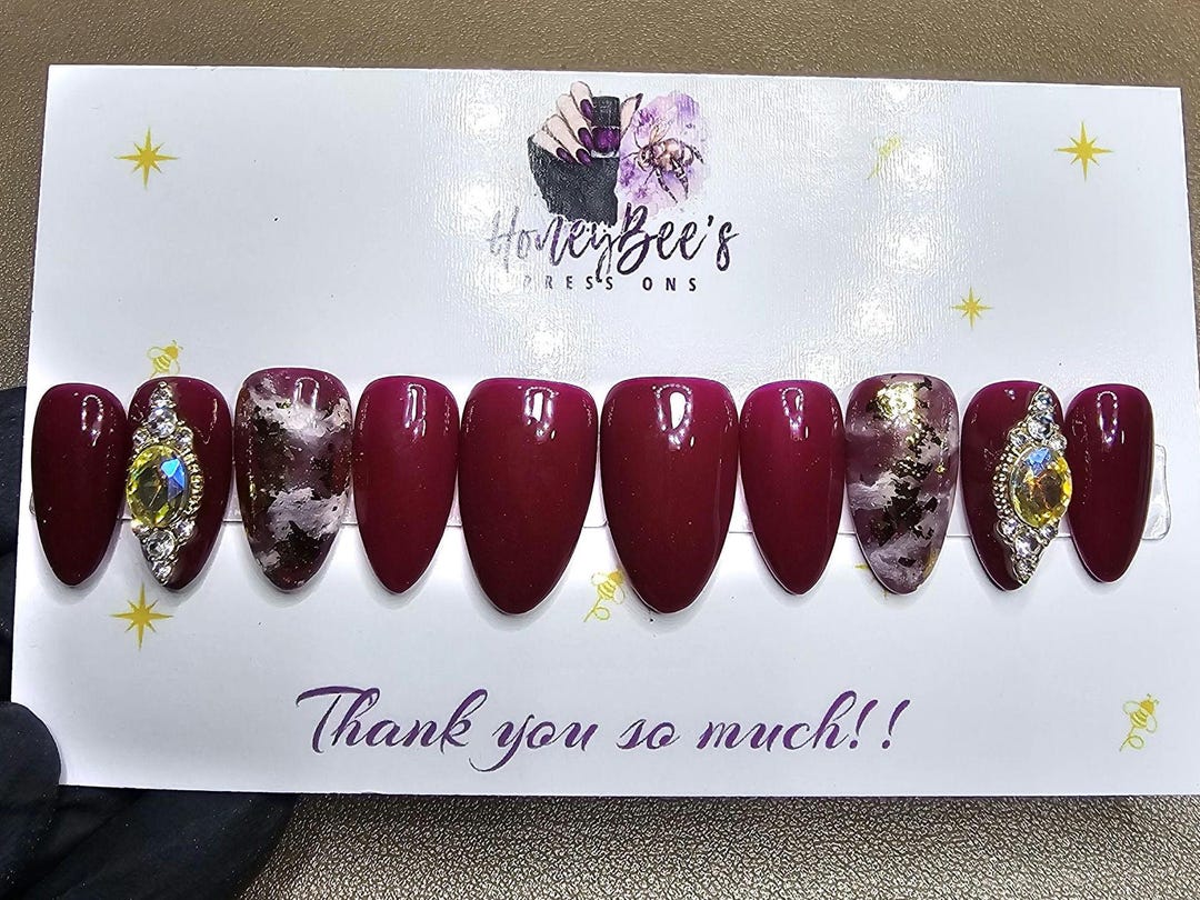 Charmed Plum Set 10 Press on Nails - Etsy