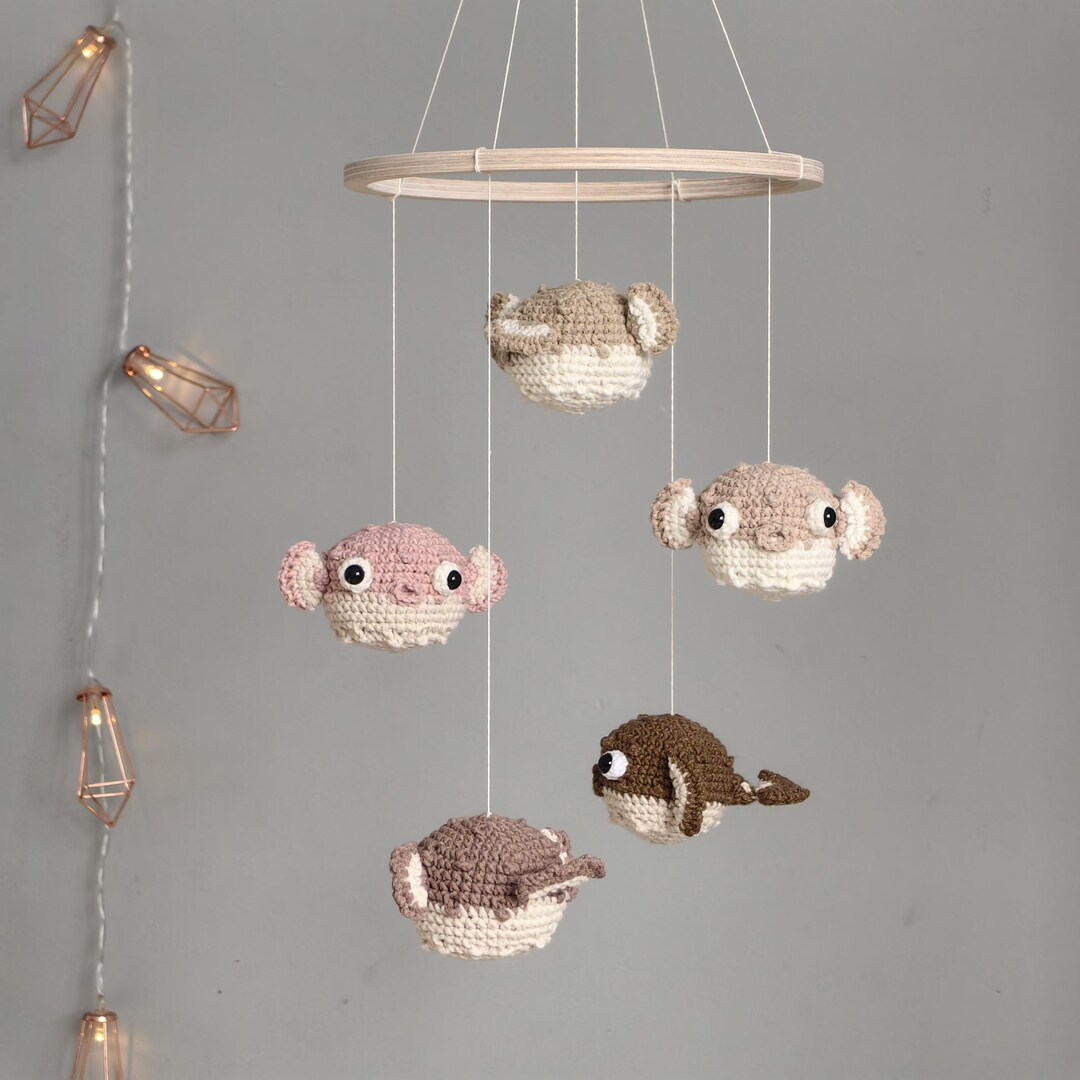 Puffer Fish Mobile | Fish Nursery Mobile | Ocean Baby Mobile - Etsy