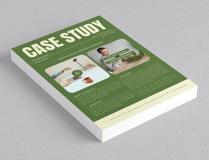 Case Study Template: Business Report, Corporate Brief (canva, Word ...