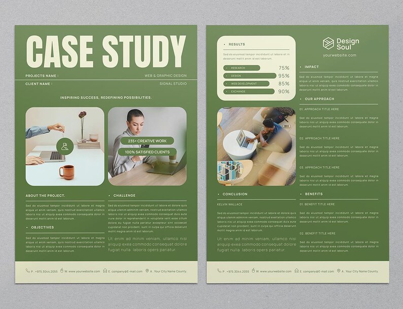Case Study Template: Business Report, Corporate Brief (canva, Word ...