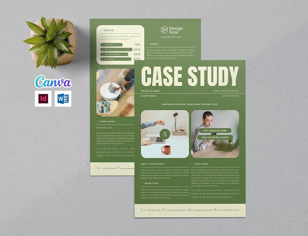 Case Study Template: Business Report, Corporate Brief (canva, Word ...