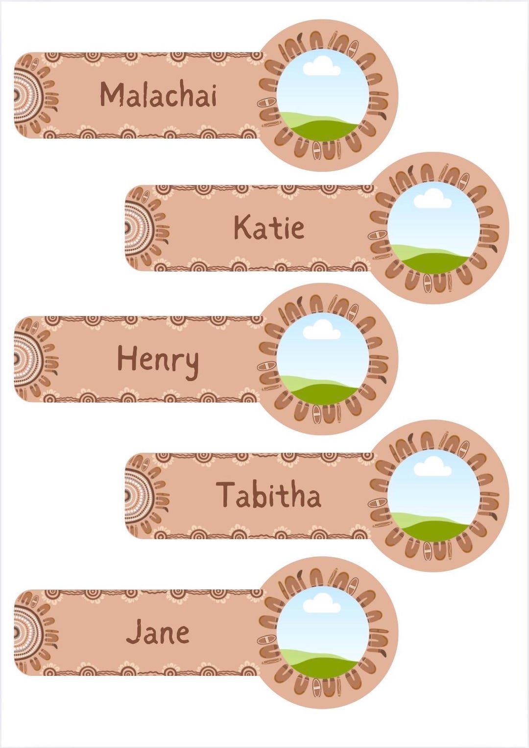 Aboriginal Art Editable Locker Tags Template - Etsy