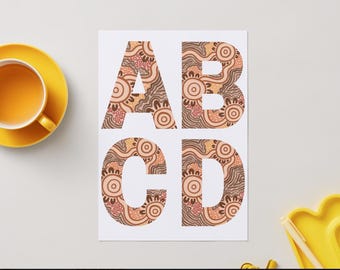 Aboriginal Art Bulletin Board Letters Template for Classroom With ...