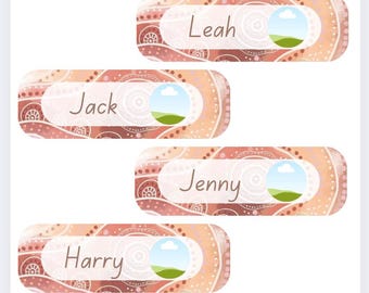 Aboriginal Art Editable Locker/name Tags Template - Pink - Etsy