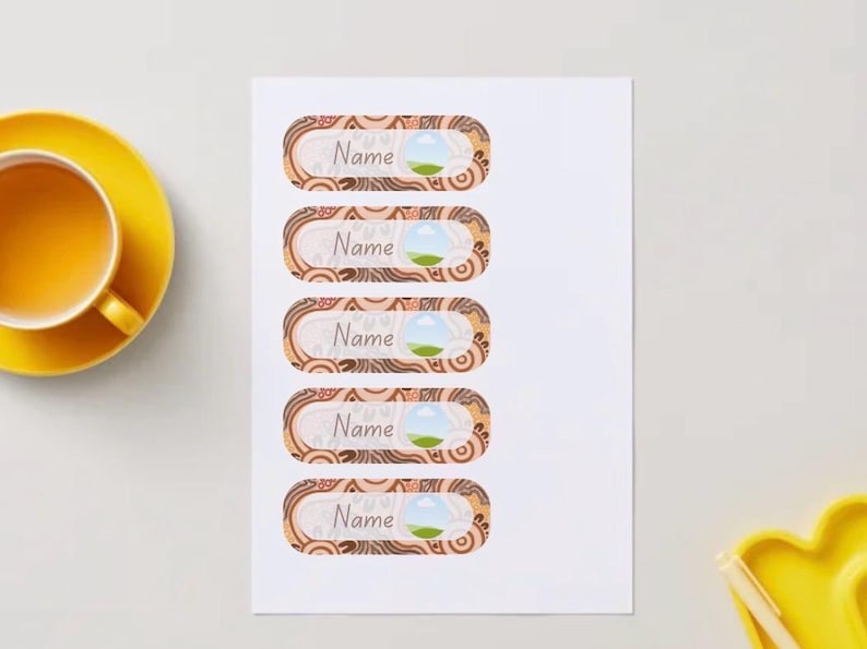 Aboriginal Art Name/locker Tags With Photo Editable Digital Template ...