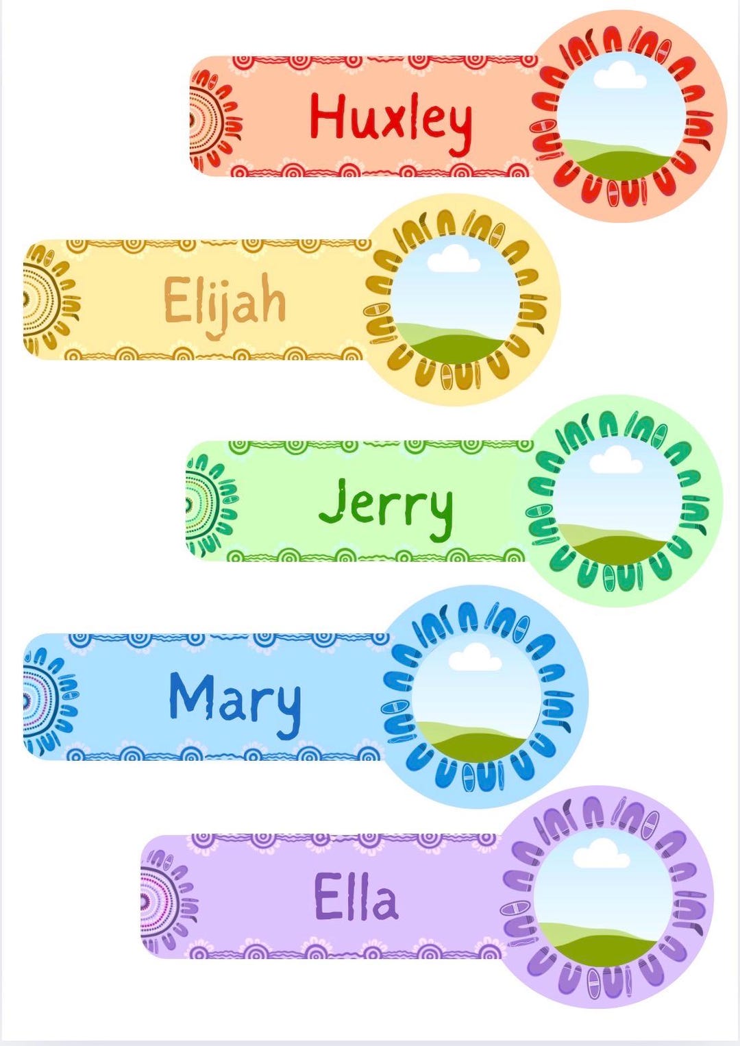 Aboriginal Art Editable Locker Tags Template Rainbow - Etsy Australia
