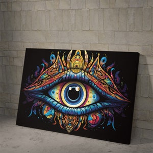 Trippy Third Eye Psychedelic Poster and Canvas - Etsy