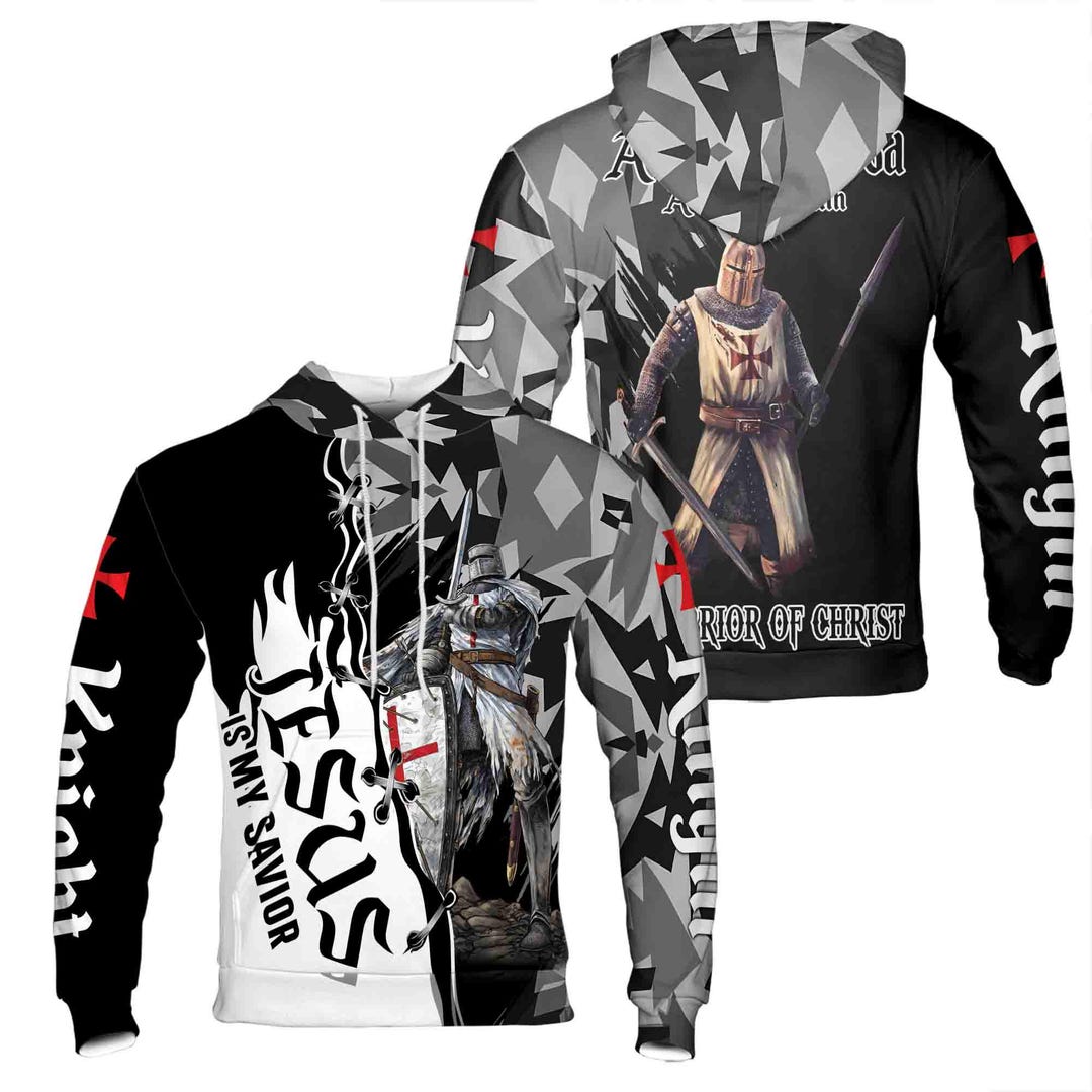 Grunge Knight Temple A Warrior of Christ Hoodie S-5XL - Etsy