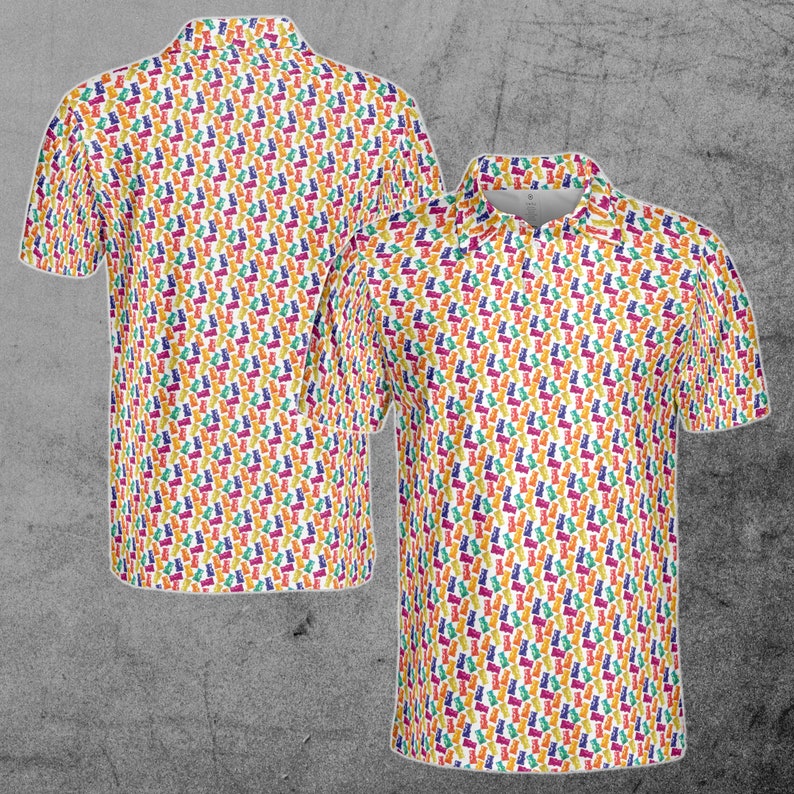 Funny Gummy Colorful Bear Gift Golf Men's Polo Shirt S-5XL - Etsy