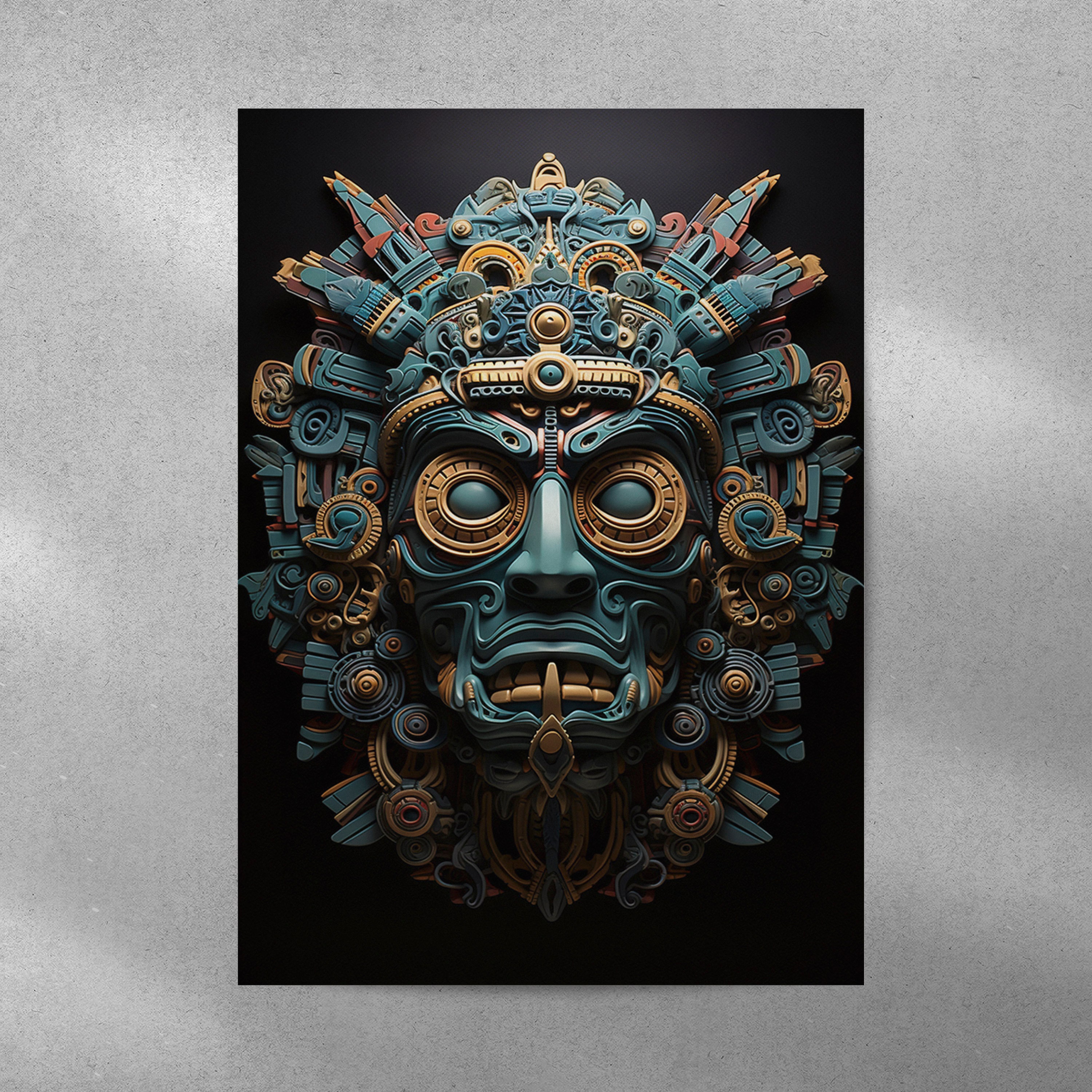 Aztec Tezcatlipoca Quetzalcoatl Deities Mural Art 4 Poster and - Etsy UK