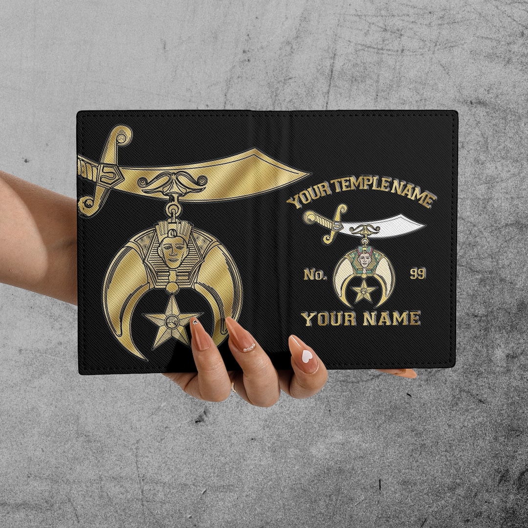 Custom Your Temple and Name Noble Shriners Leather Passport Holder - Etsy