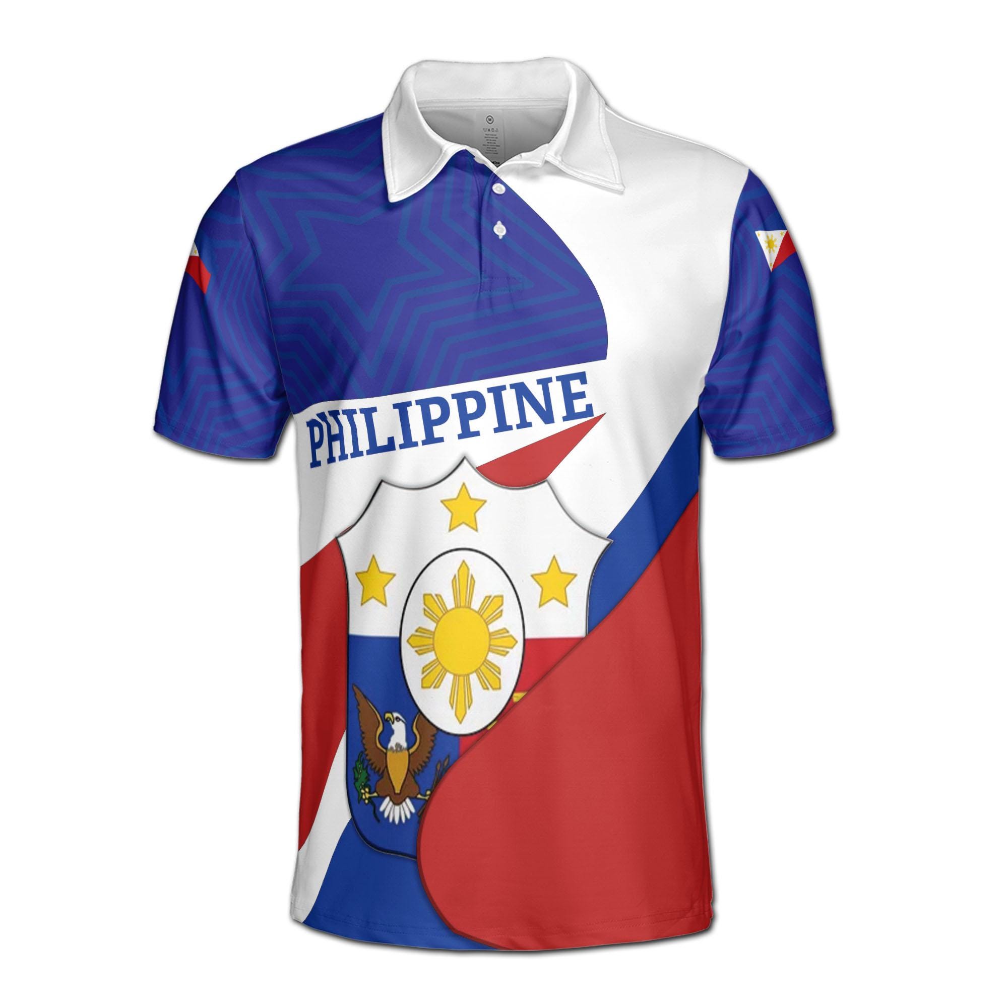 Republic of the Philippines Flag Pattern Men's Polo Shirt S-5XL - Etsy