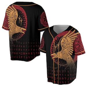 Viking Raven Dark Viking Warrior Pattern Baseball Jersey S-5XL - Etsy