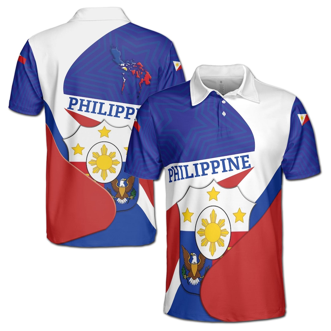Republic of the Philippines Flag Pattern Men's Polo Shirt S-5XL - Etsy