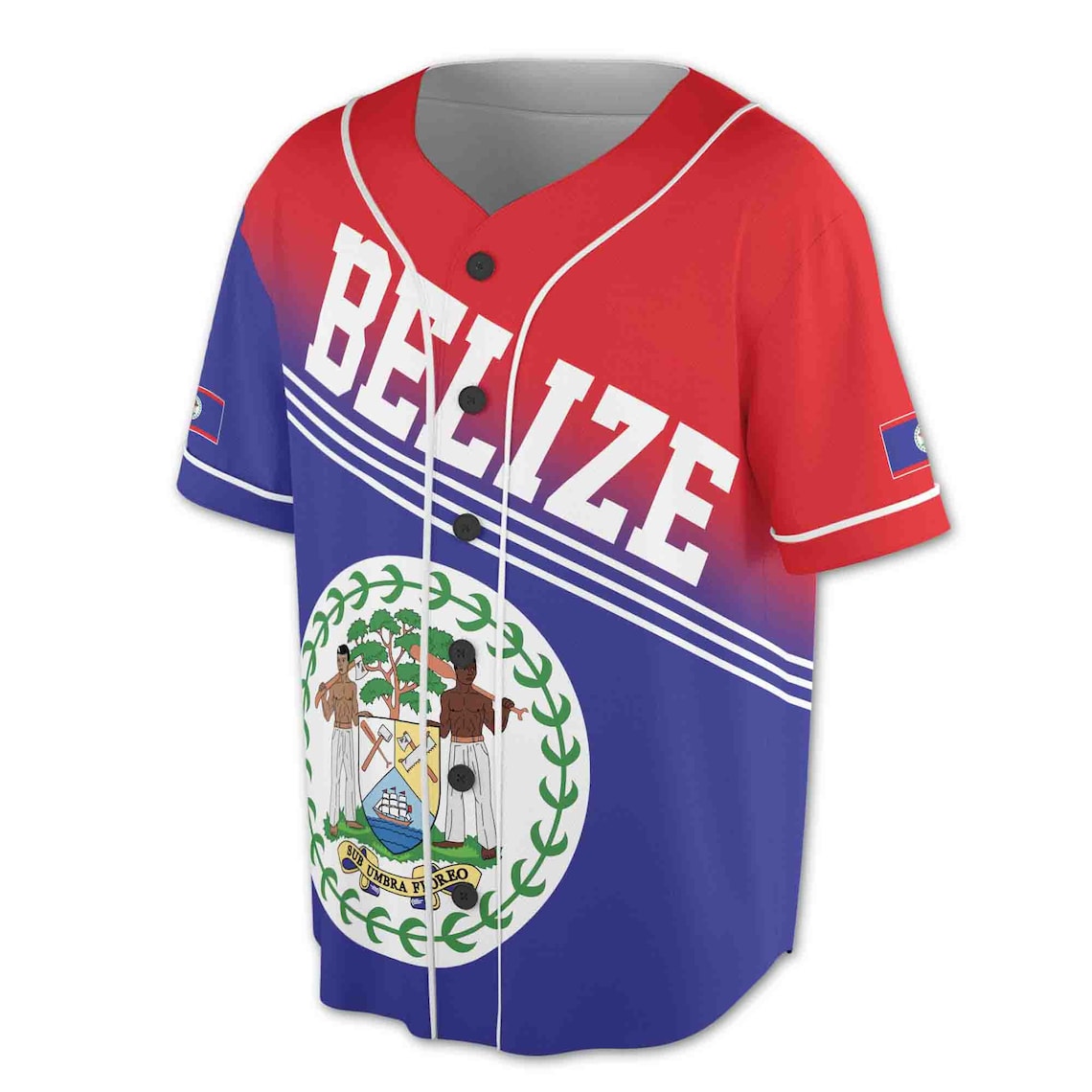 Personalized Belize Flag Baseball Jersey, Custom Name Number Coat Arms ...